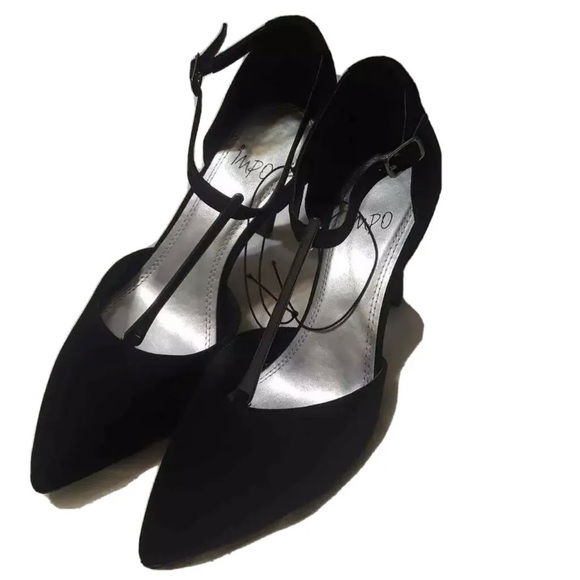 Impo | Shoes | Impo Womens Tisha Classic Pumps Black Kitten Heel Buckle ...